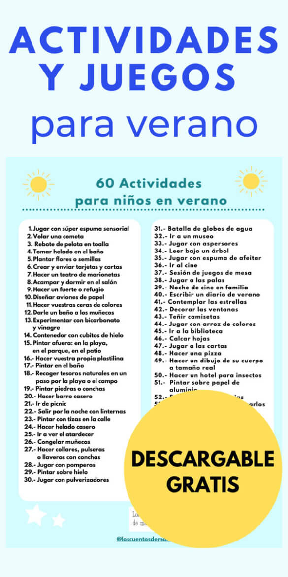 ACTIVIDADES PARA NIÑOS EN VERANO 【60 IDEAS】